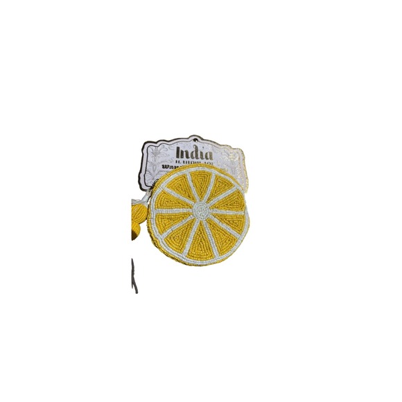 Bags | Handmade India Wandering Moon Lemon Slice Beaded Bag Coin Purse ...